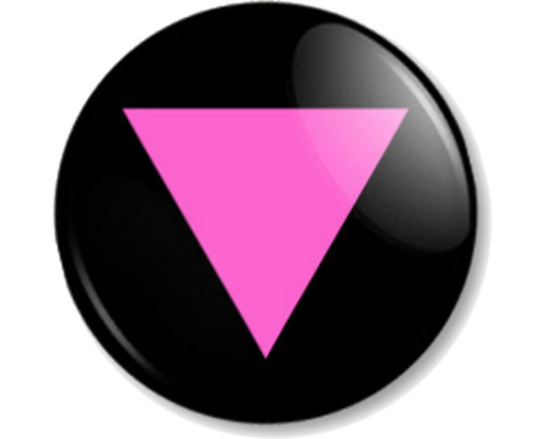 Pink Triangle Pin Button Badge or Magnet 25/38/58mm LGBTQ Symbol Gay ...