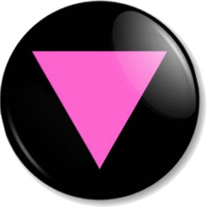 Pink Triangle Pin Button Badge or Magnet 25/38/58mm LGBTQ Symbol Gay ...