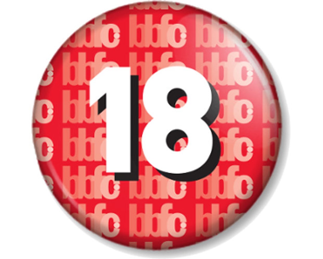 Certificate 18 Logo Icon 18th Birthday Pin Button Badge 25 38 or 58mm ...