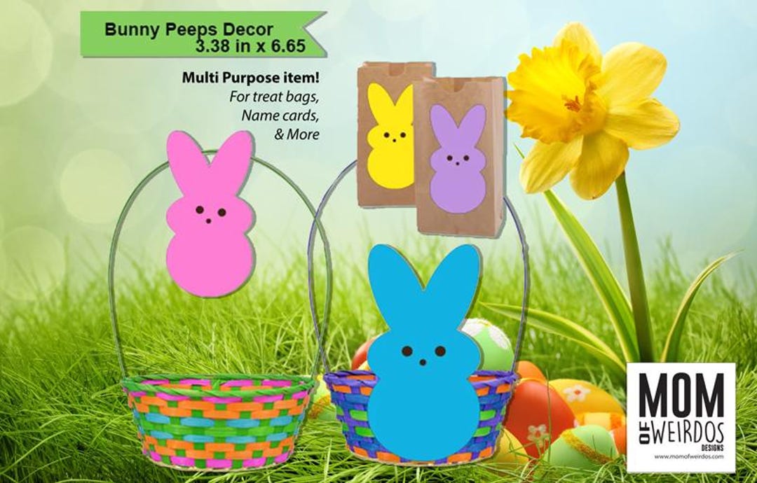 Easter Bunny Peep Decor - Printable Easter Tags - DIY Name Tags, Place Cards, Treat Bag Labels ...