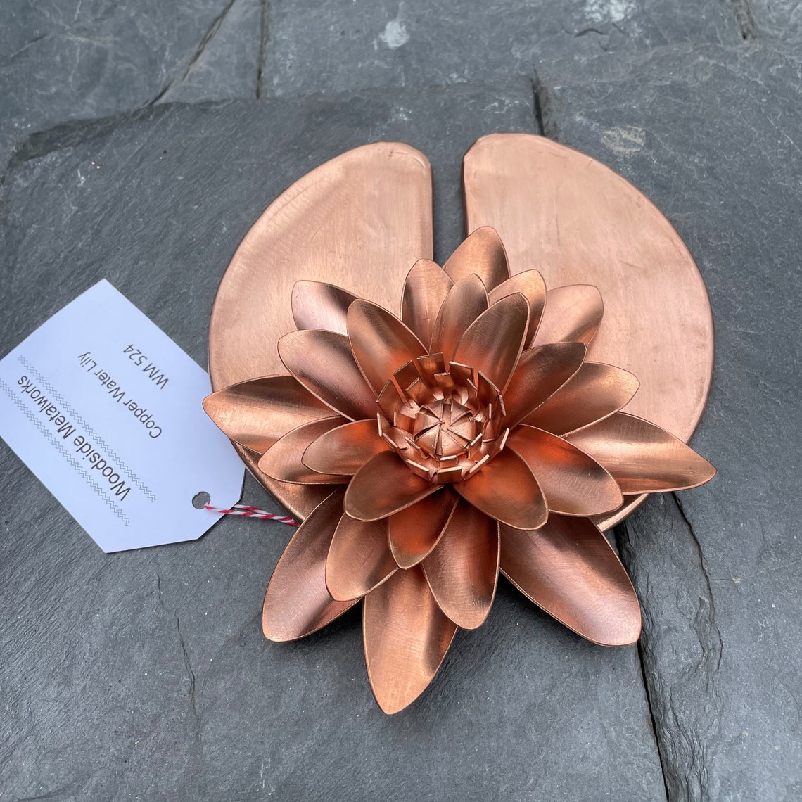 Handcrafted Copper Lotus Flower, Lily Pad Sculpture - Etsy