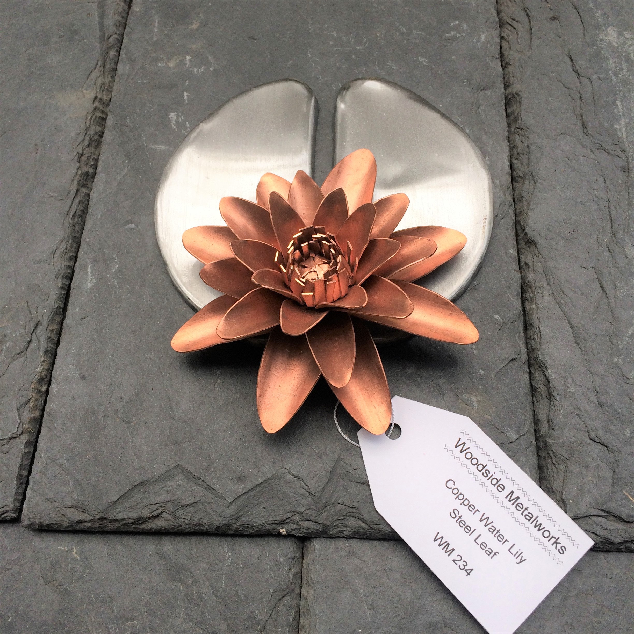 Handcrafted Copper Lotus Flower, Steel Lily Pad Centerpiece - Etsy