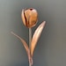 Copper Tulip Flower With Leaves, Metal Tulip, Spring Garden Tulip ...