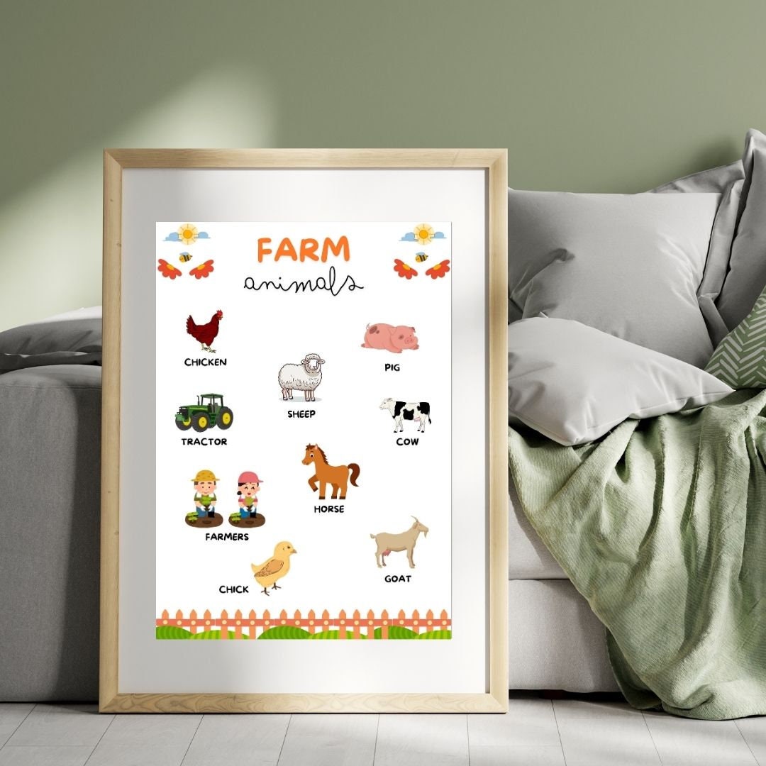 CHILDREN'S FARM ANIMALS Digital Print Learning Resource for Teachers ...
