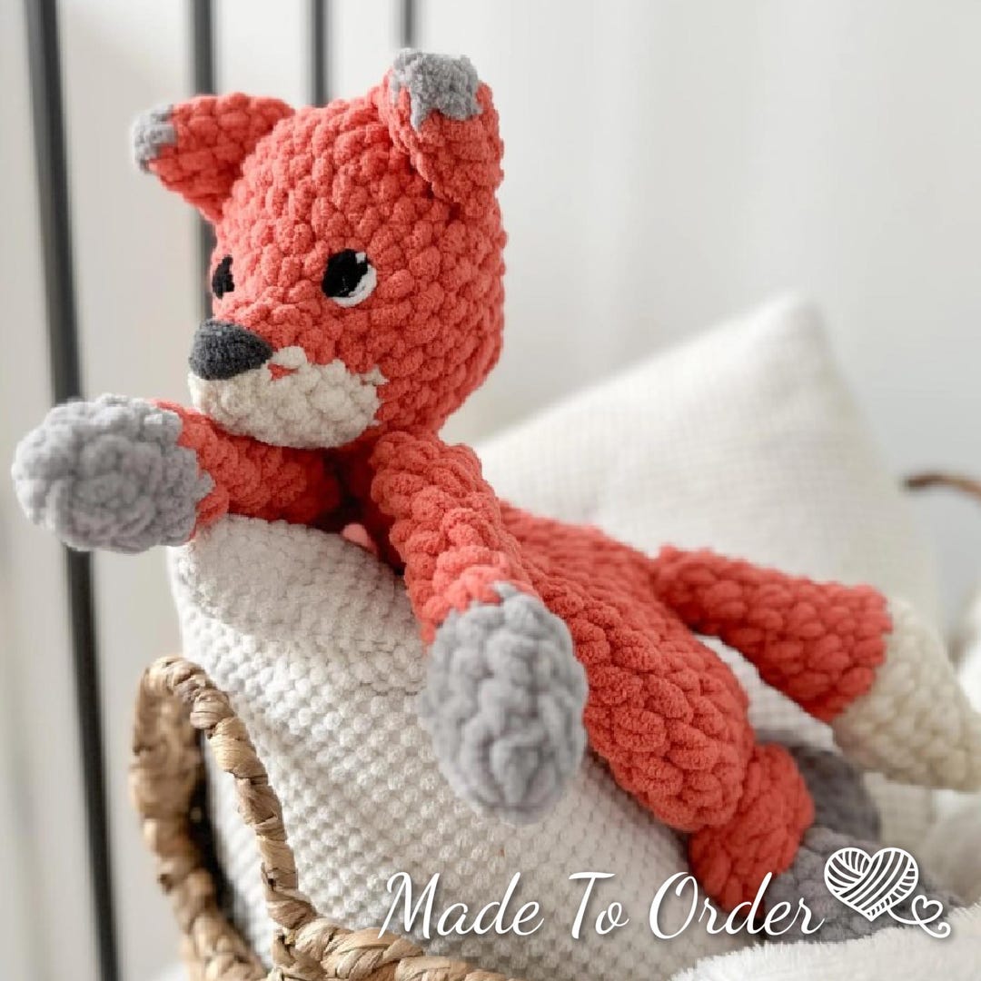 Crochet Fox Snuggle Buddy: Handmade Plush Lovey (15") - Etsy