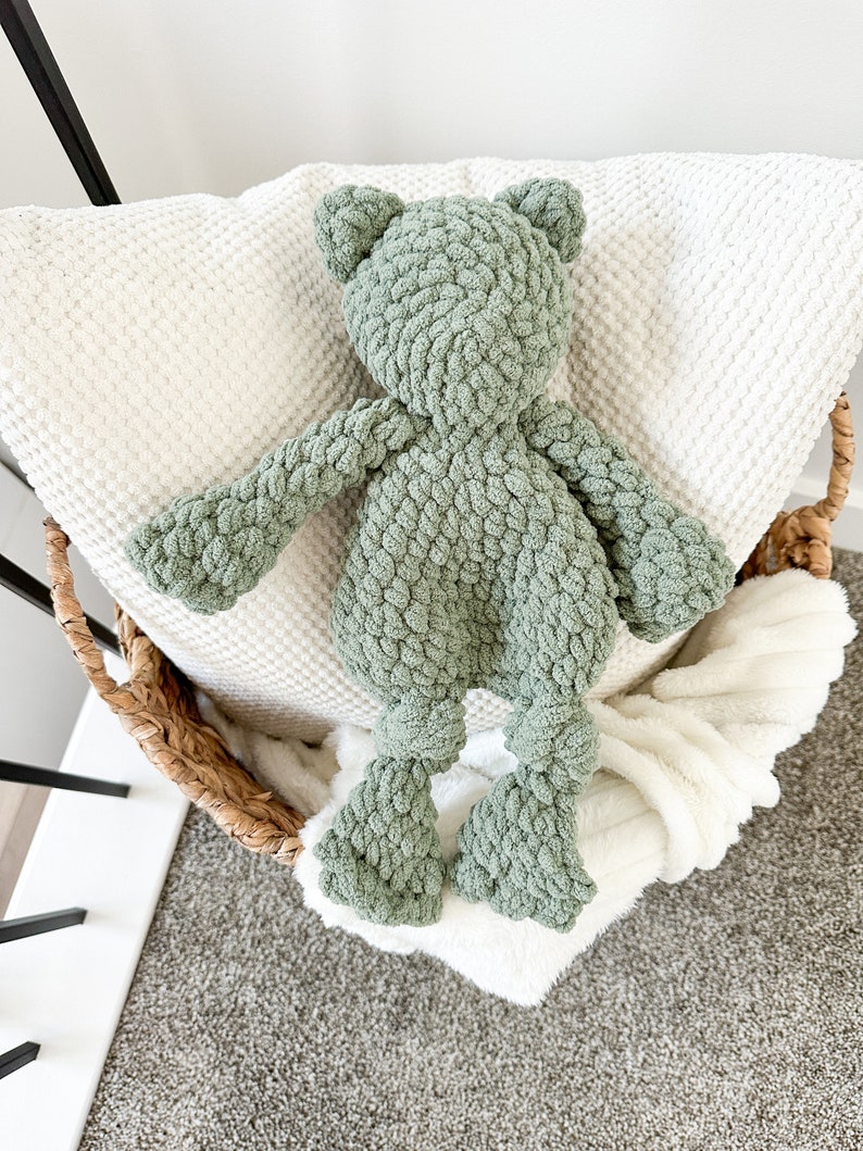 Frog Snuggle Buddy Made to Order medium 15 Frog Lovey Crochet Frog ...