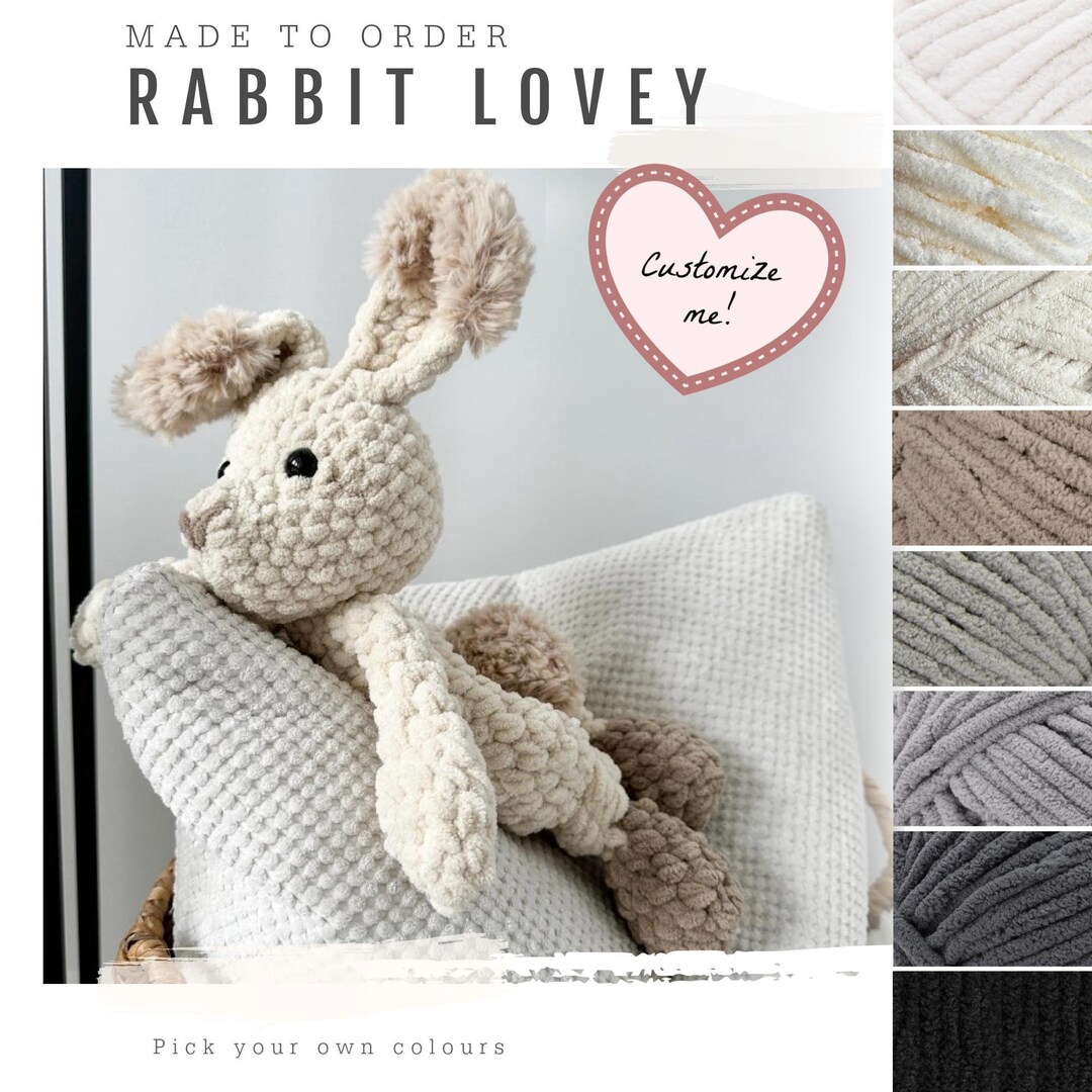 Rabbit Snuggle Buddy - Made to Order - (medium 15") | Rabbit Lovey ...