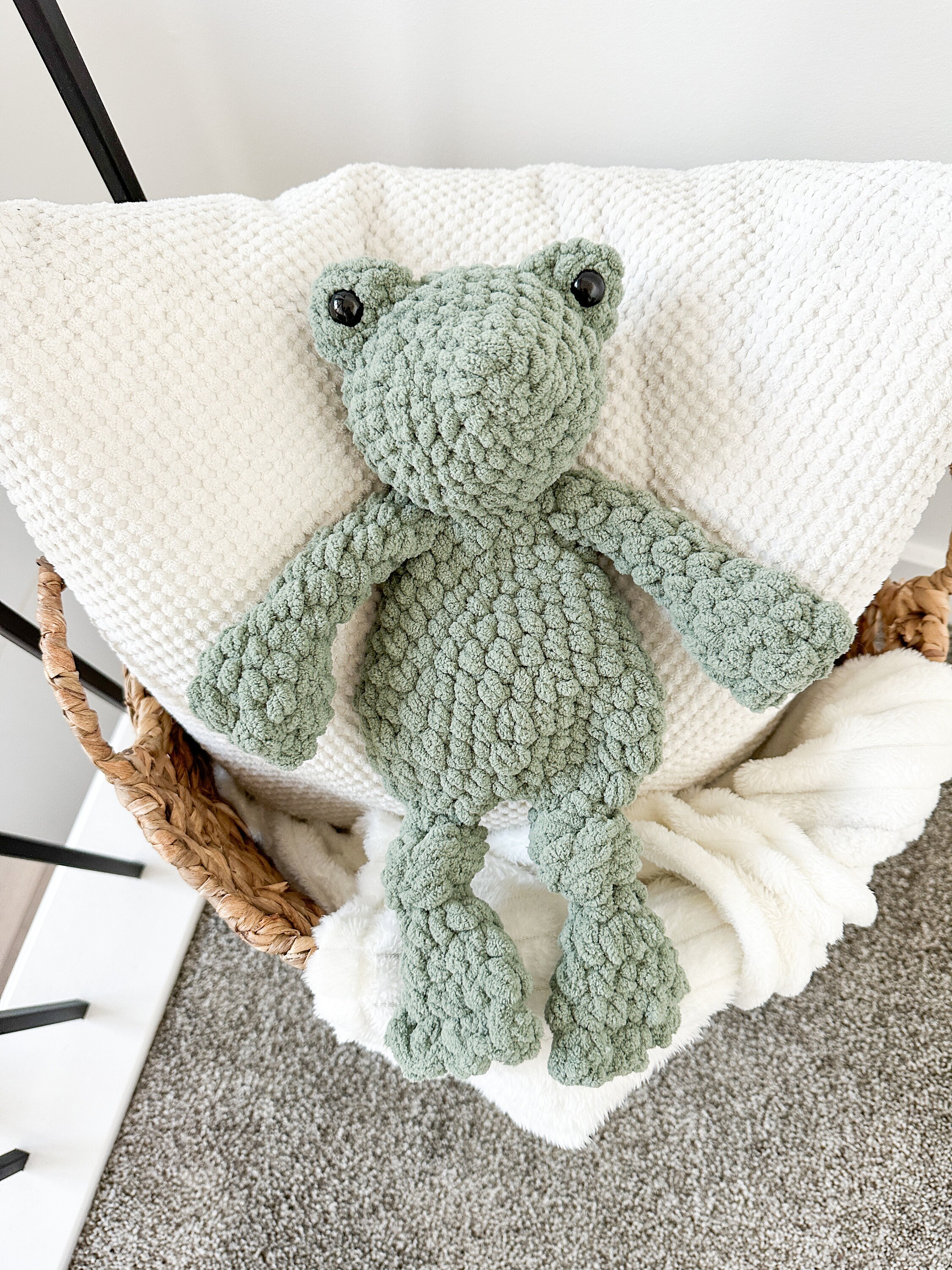 Frog Snuggle Buddy Made to Order medium 15 Frog Lovey Crochet Frog ...