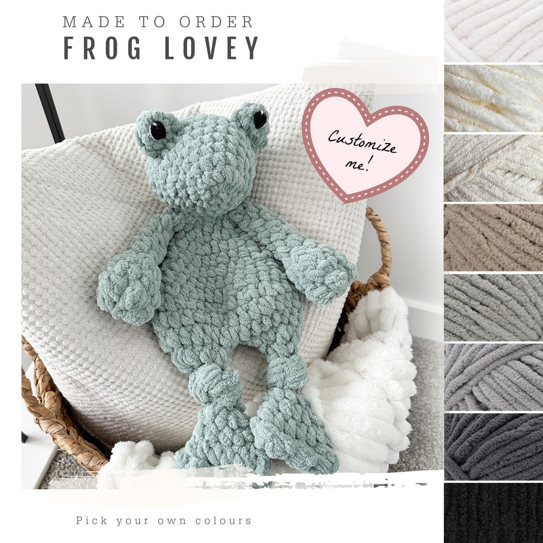 Frog Snuggle Buddy - Made to Order - (medium 15") | Frog Lovey ...