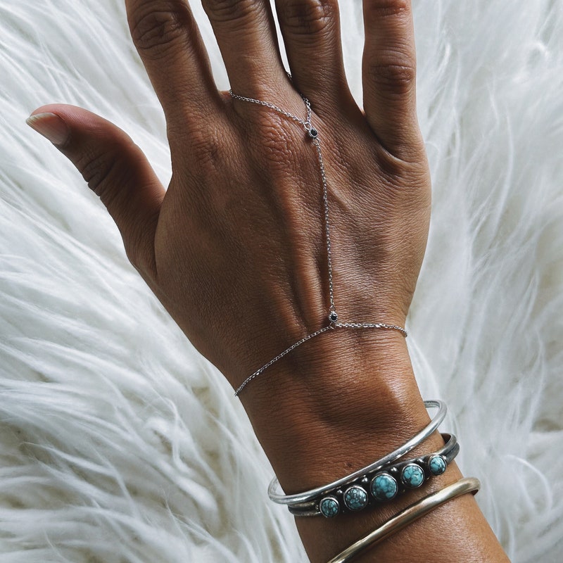 Silver Hand Chain - Etsy