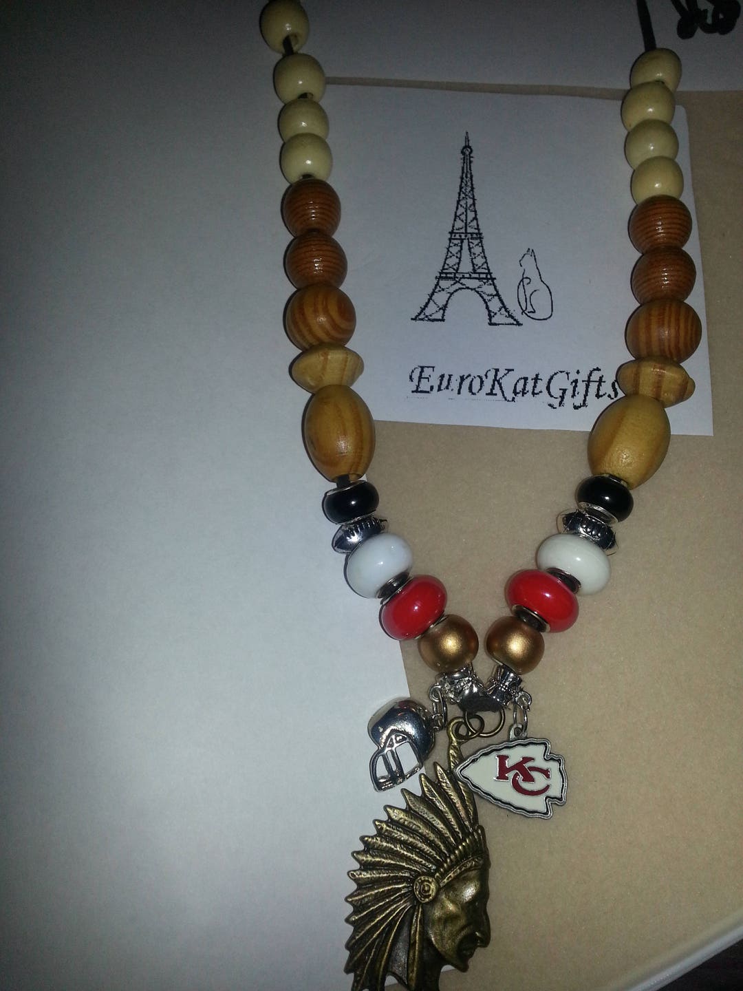 Kansas City Chiefs Charm Necklace, Football Jewelry, Adjustable - Etsy
