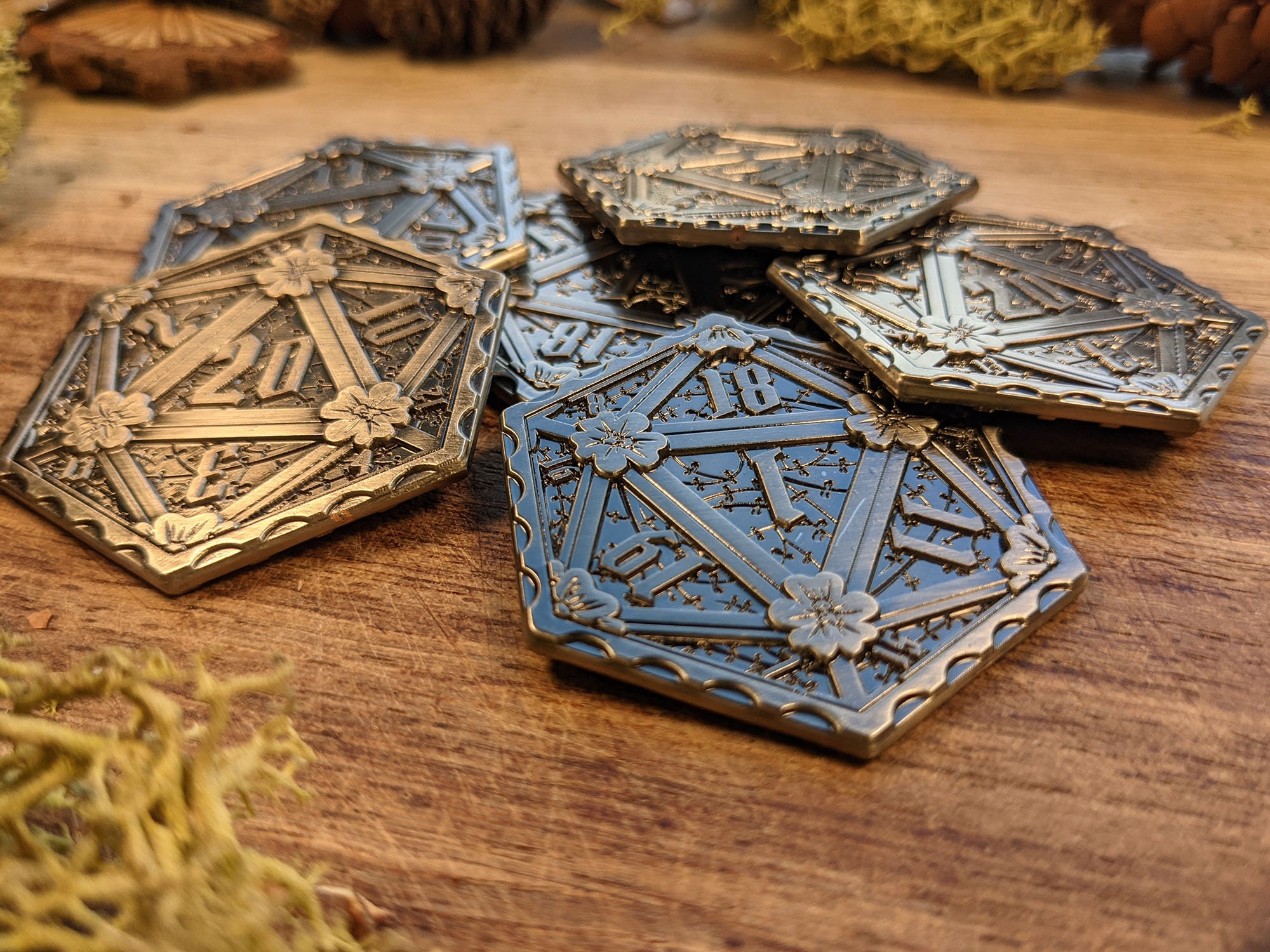 Silver Metal D2 Coin D&D TTRPG Pathfinder Gaming | Etsy