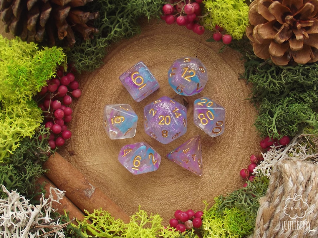 Pegasus Puke Resin Glitter Dice D&D Dice Gift Set 7 - Etsy