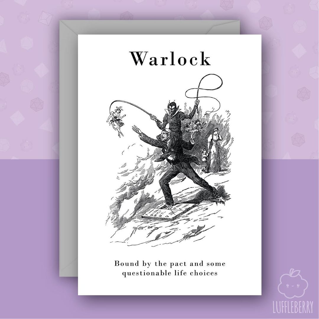 D&D Warlock Poor Life Choices | Funny Dnd/rpg Card | A6 Card With ...