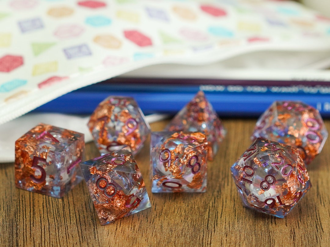Shining Elixir Liquid Core Sharp Edge Resin Dice Set D&D - Etsy