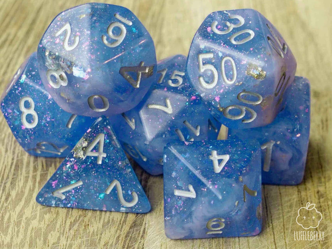 Blue Nebula Dice D&D Dice Gift Set 7 Piece Polyhedral Dice | Etsy