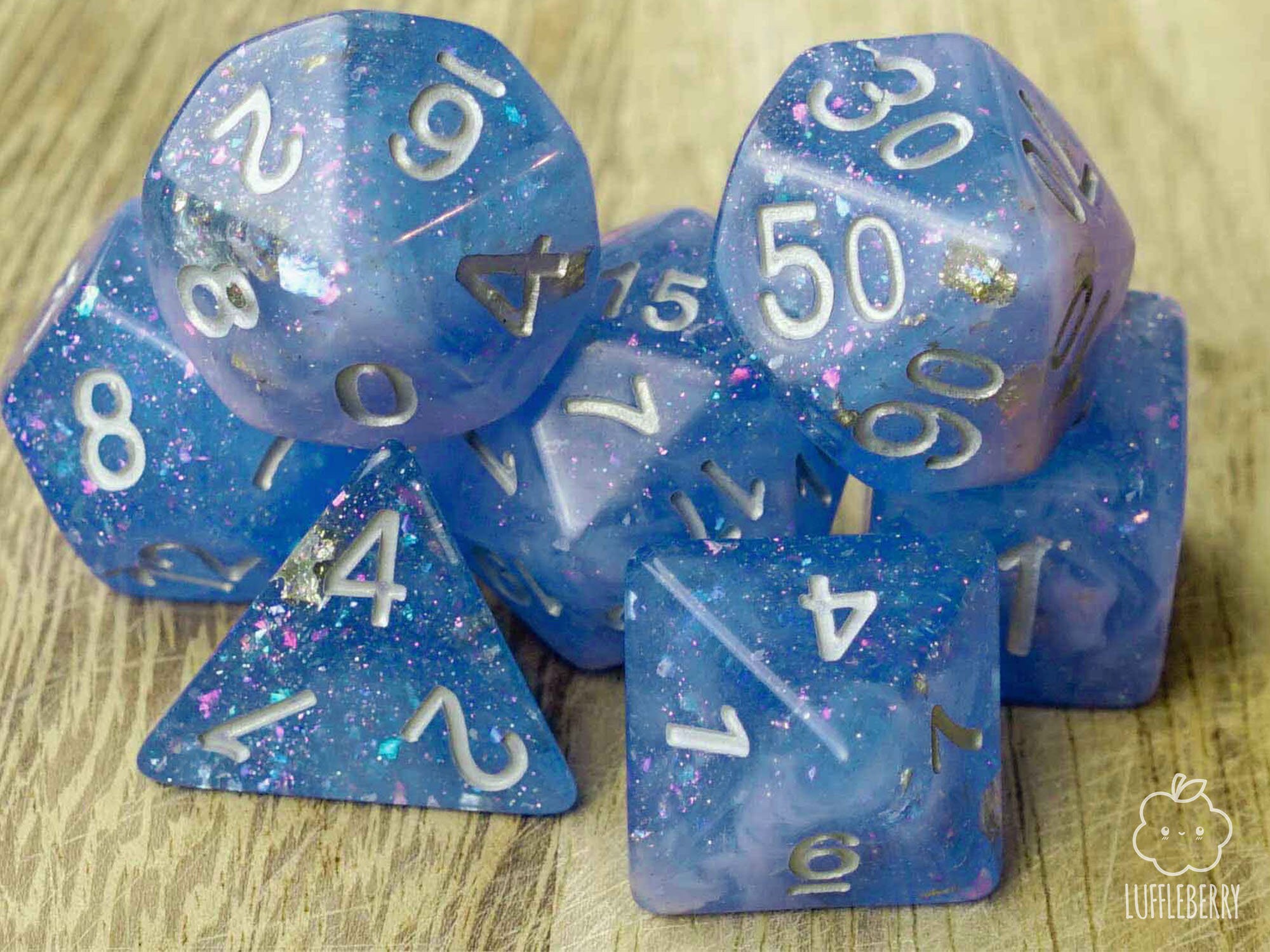 Blue Nebula Dice D&D Dice Gift Set 7 Piece Polyhedral Dice - Etsy