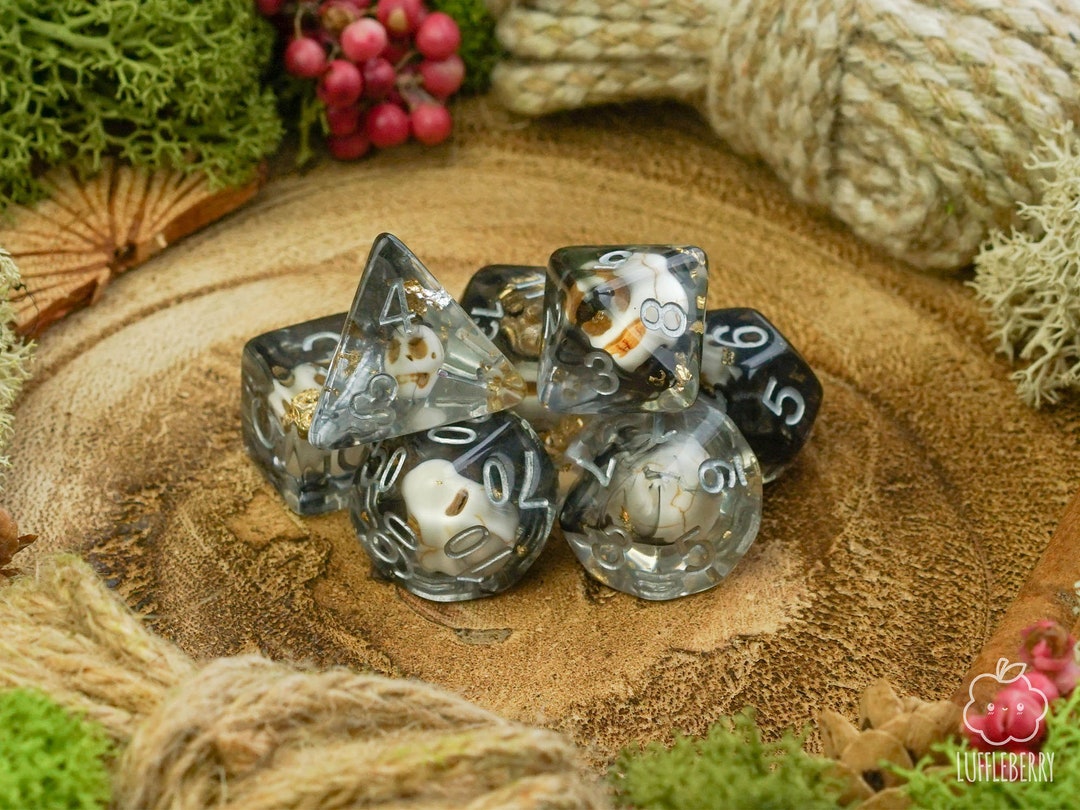 Spirit Shroud Resin Dice Set D&D Dice Gift Set 7 Piece Polyhedral Dice ...