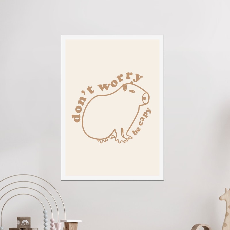 Happy Capybara Poster - Etsy UK