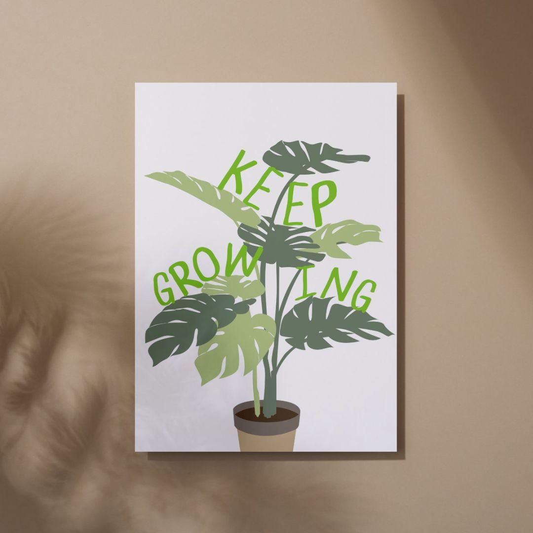 Keep Growing Poster A4 A3 A2 A1 Print Couple Home Wall Gift Graphic ...