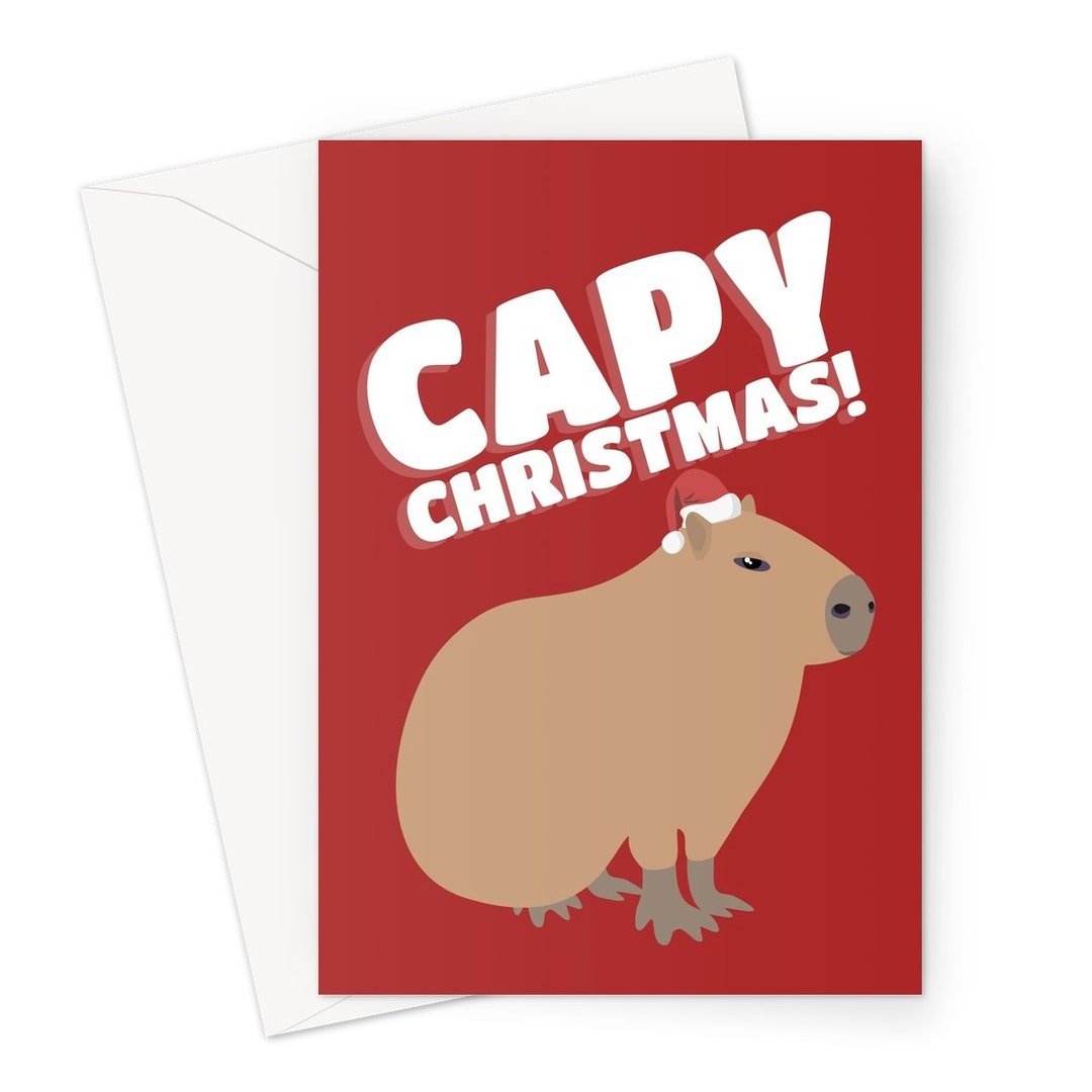 Capy Christmas A5 Greeting Card Xmas Capybara Funny Cute Love - Etsy UK