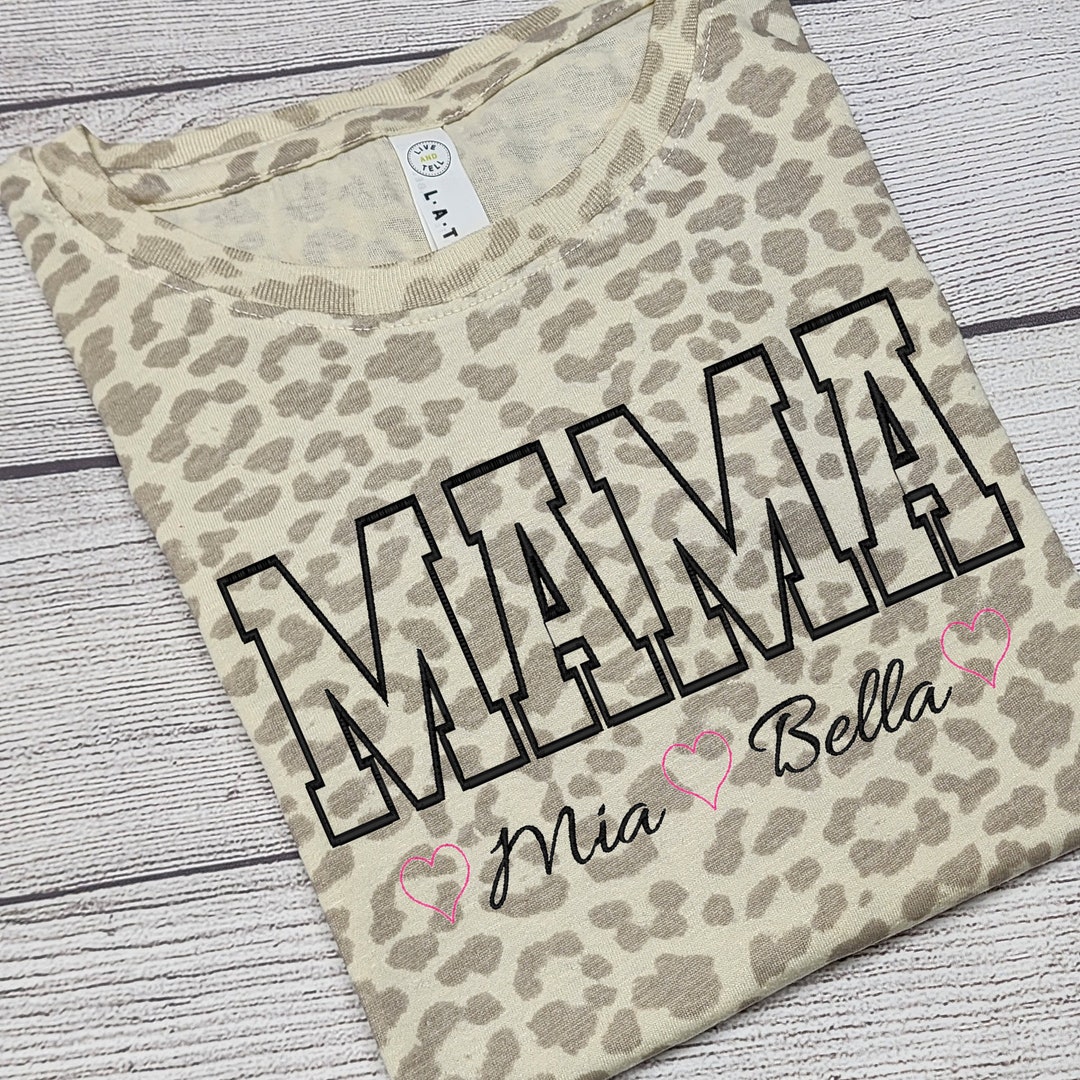 Personalized MAMA T-shirt, Leopard Pattern Shirt - Etsy