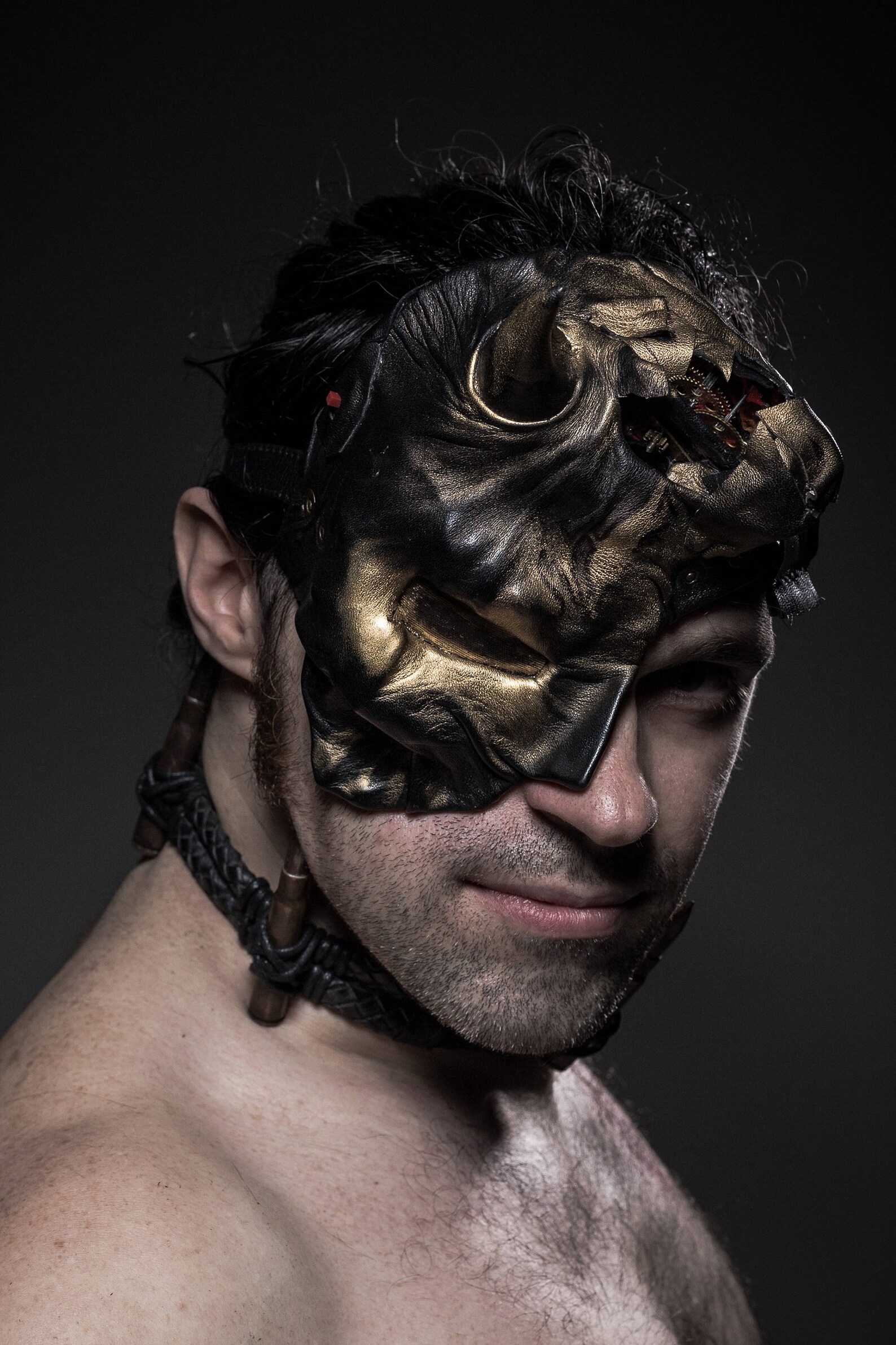 Steampunk Mask With Illumination and Moving Gears Black Gold - Etsy