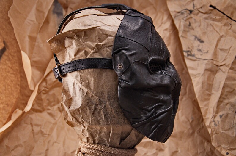 Black Leather Mask Furious Fighter Mask Post-apocalyptic - Etsy