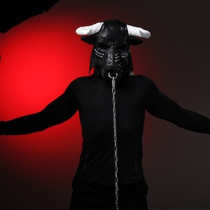 Leather Bull Mask: Minotaur Helmet, Totem Costume Hood - Etsy