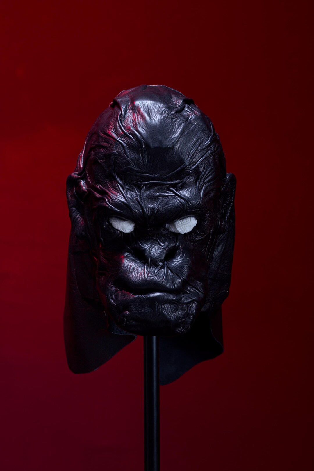 Leather Mask of Fierce Monkey, Black Gorilla Helmet, Realistic Primate ...
