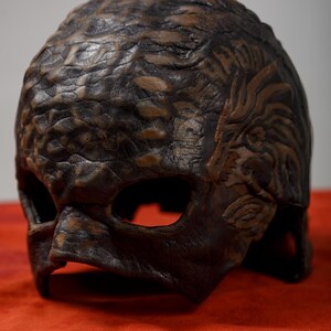 Black Brown Leather Helm "jormungandr", Dragon Images on the Temples ...