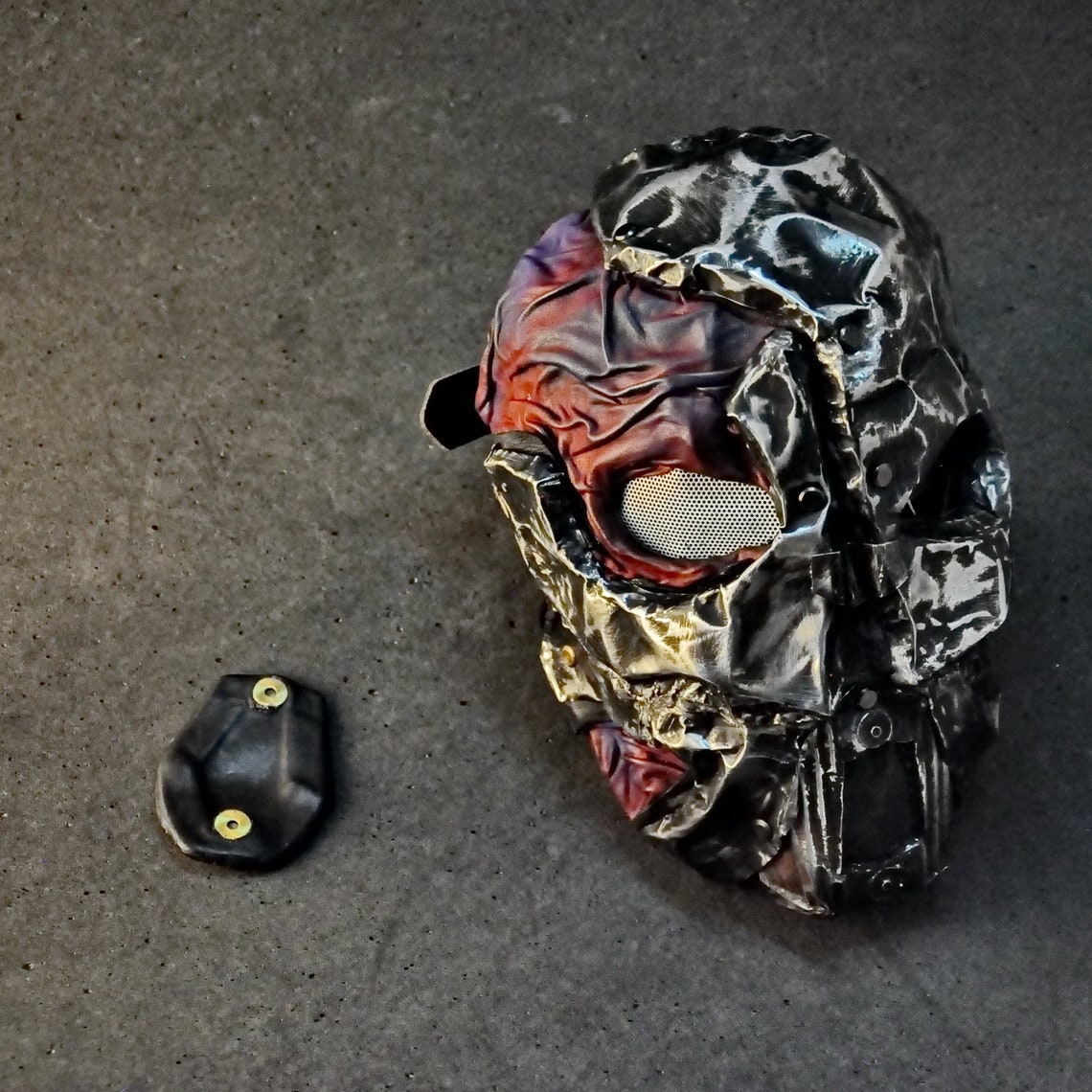 Leather Mask State of decay red black metal | Etsy