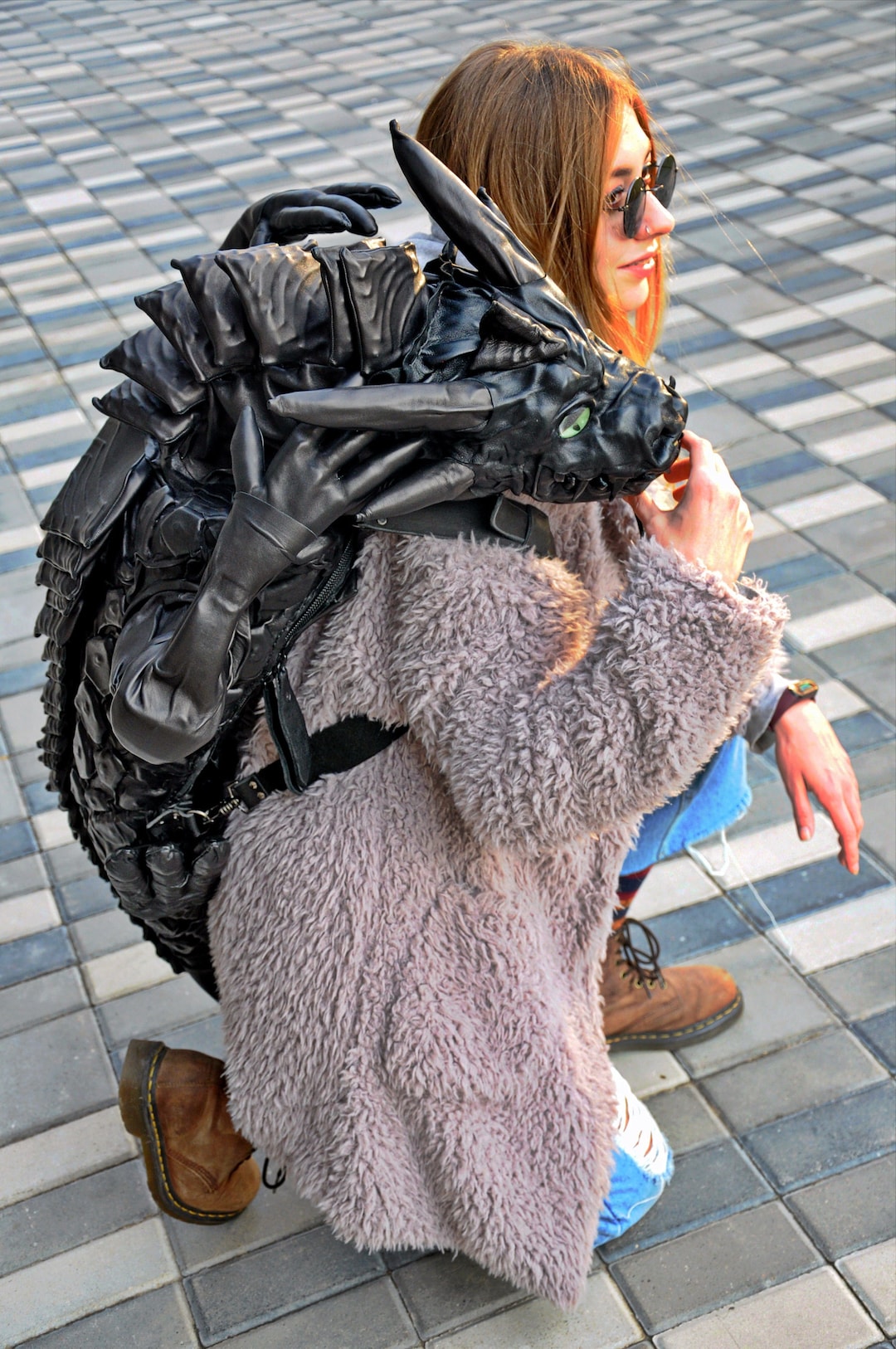 Handcrafted Leather Sea Dragon Backpack: Seashell Scales, Fantasy Gift ...