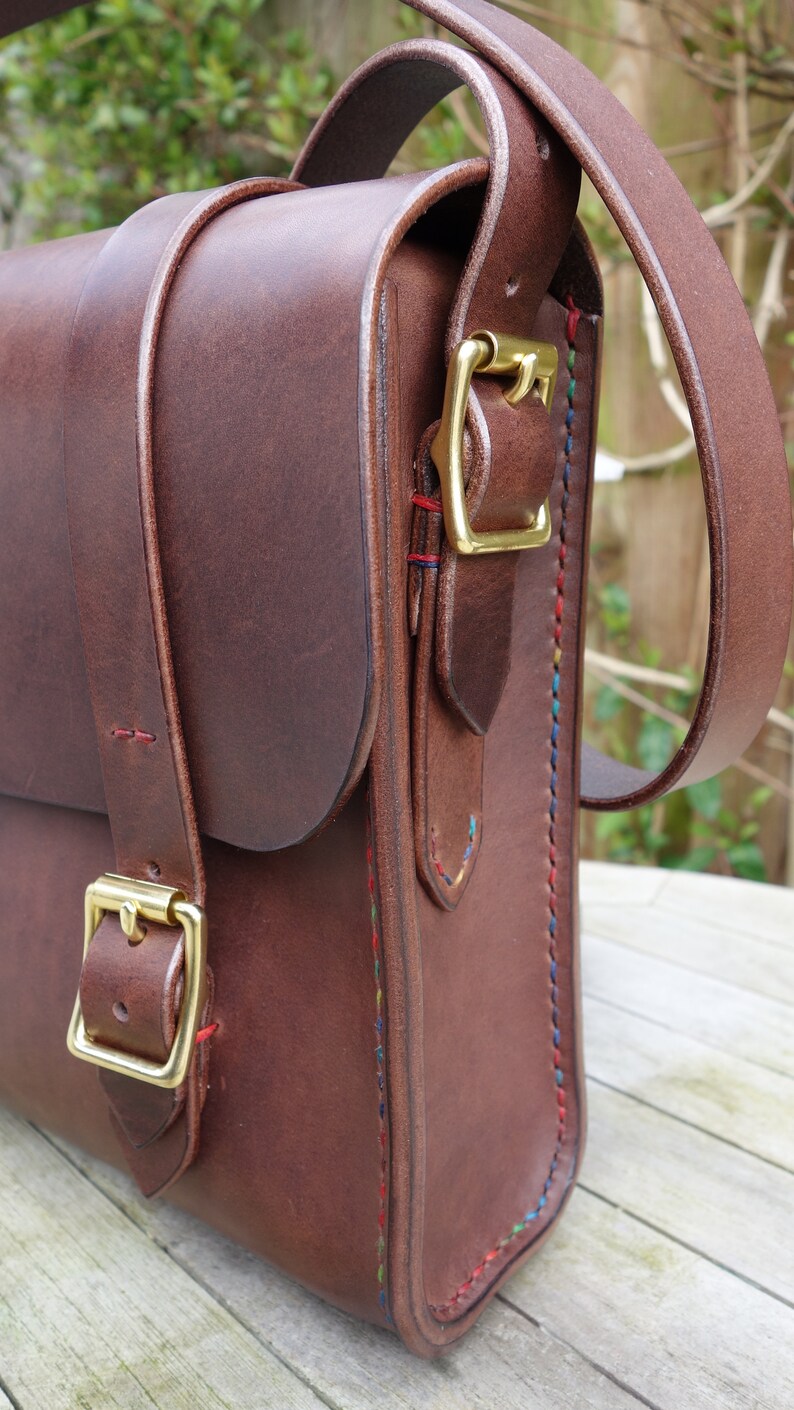 Leather Satchel Bag Handbag Handmade Hand Stitched - Etsy UK