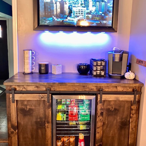 Home Bar Cabinet With Mini Fridge - Etsy