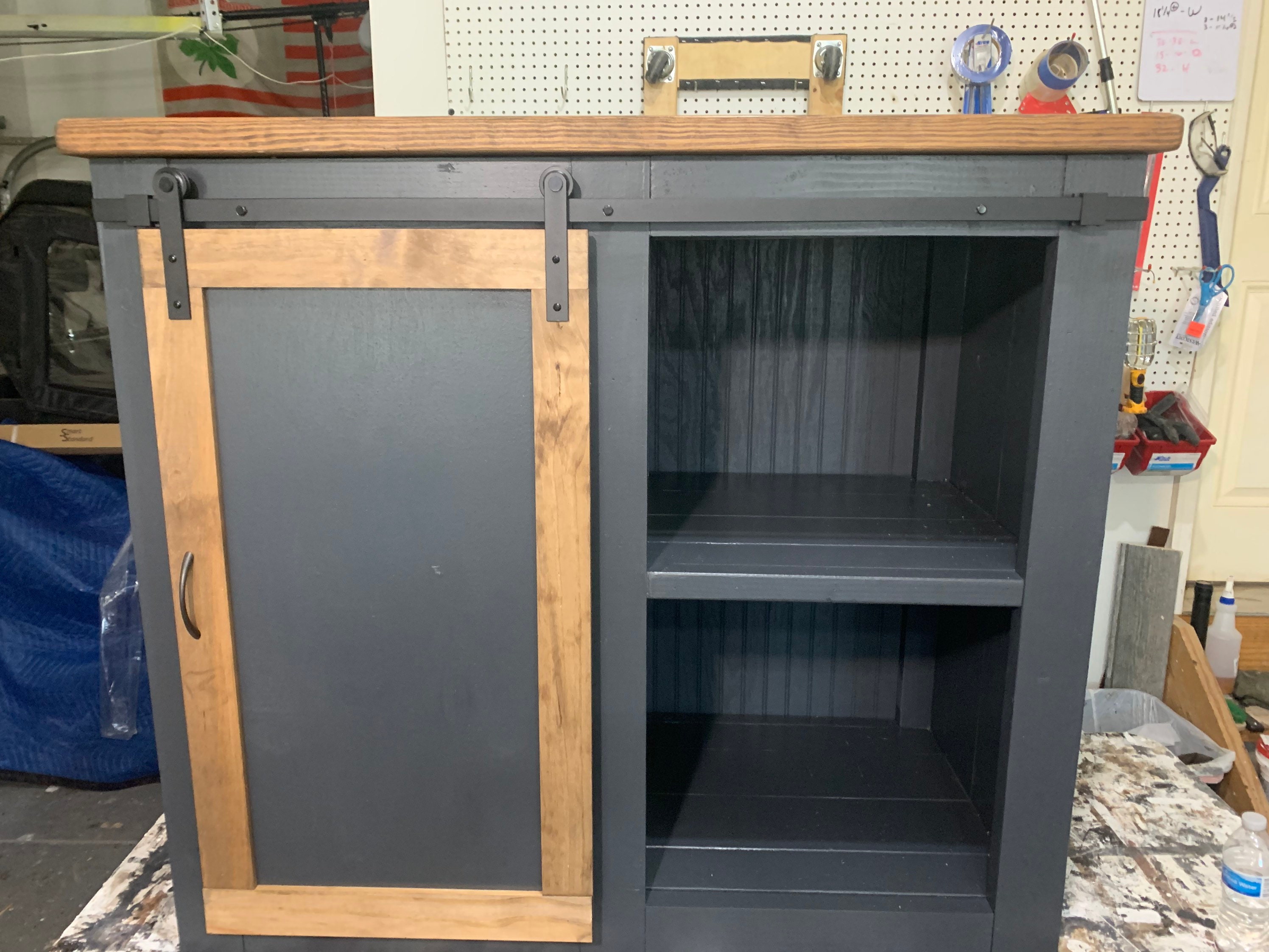 Farmhouse Style X Large Mini Frdge Cabinet With a Barn Door - Etsy