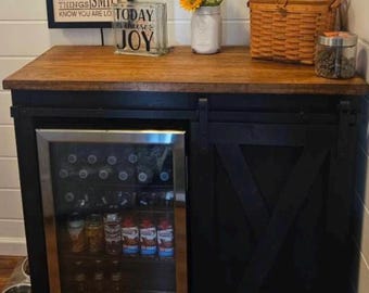 Farmhouse 1 Door Slider Mini Fridge Cabinet Large Size Mini Fridge Cabinet on the Floor Coffee Bar Wine Fridge Cabinet Etsy