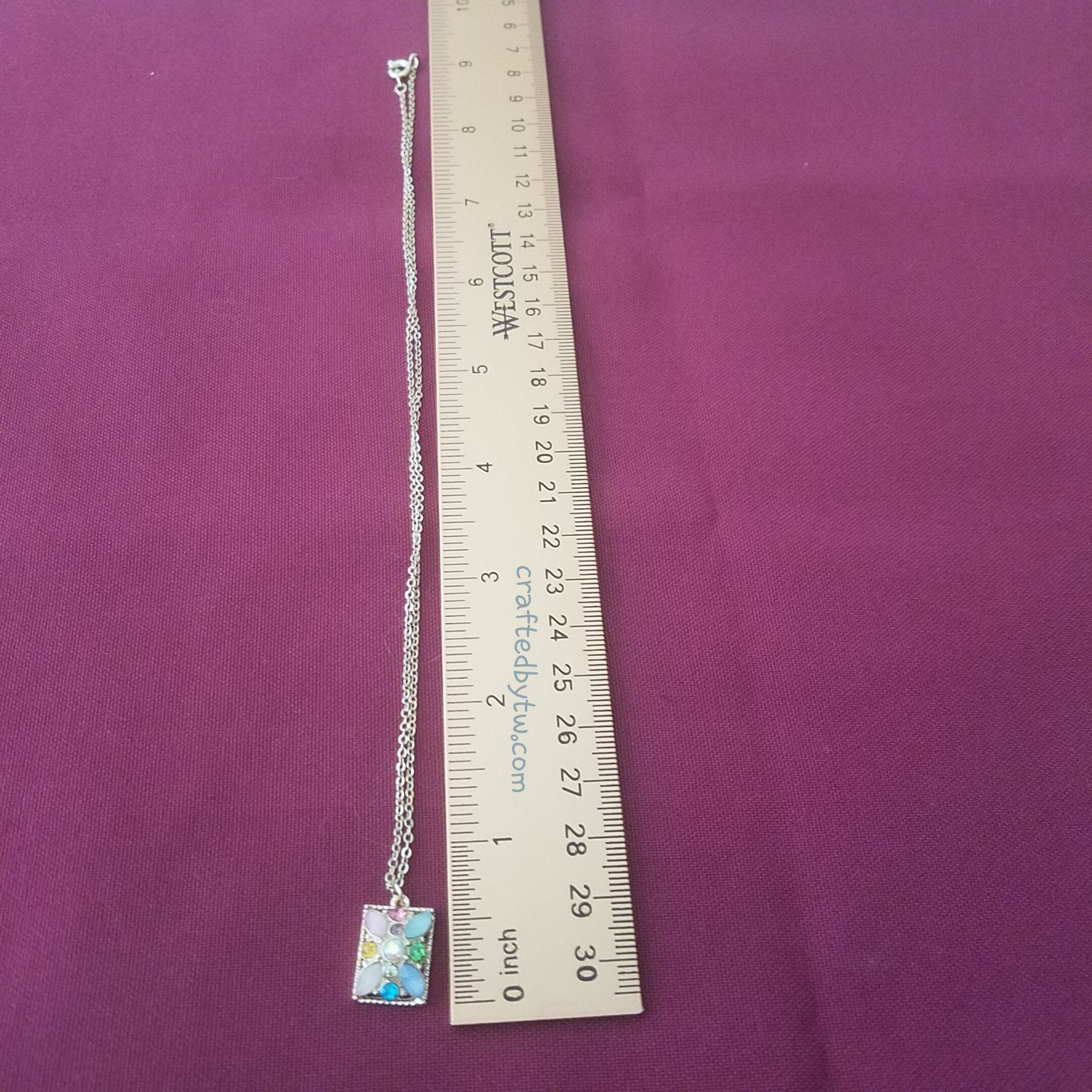 Pretty Gold Colored Chain Necklace With Rhinestone Pendant - Etsy