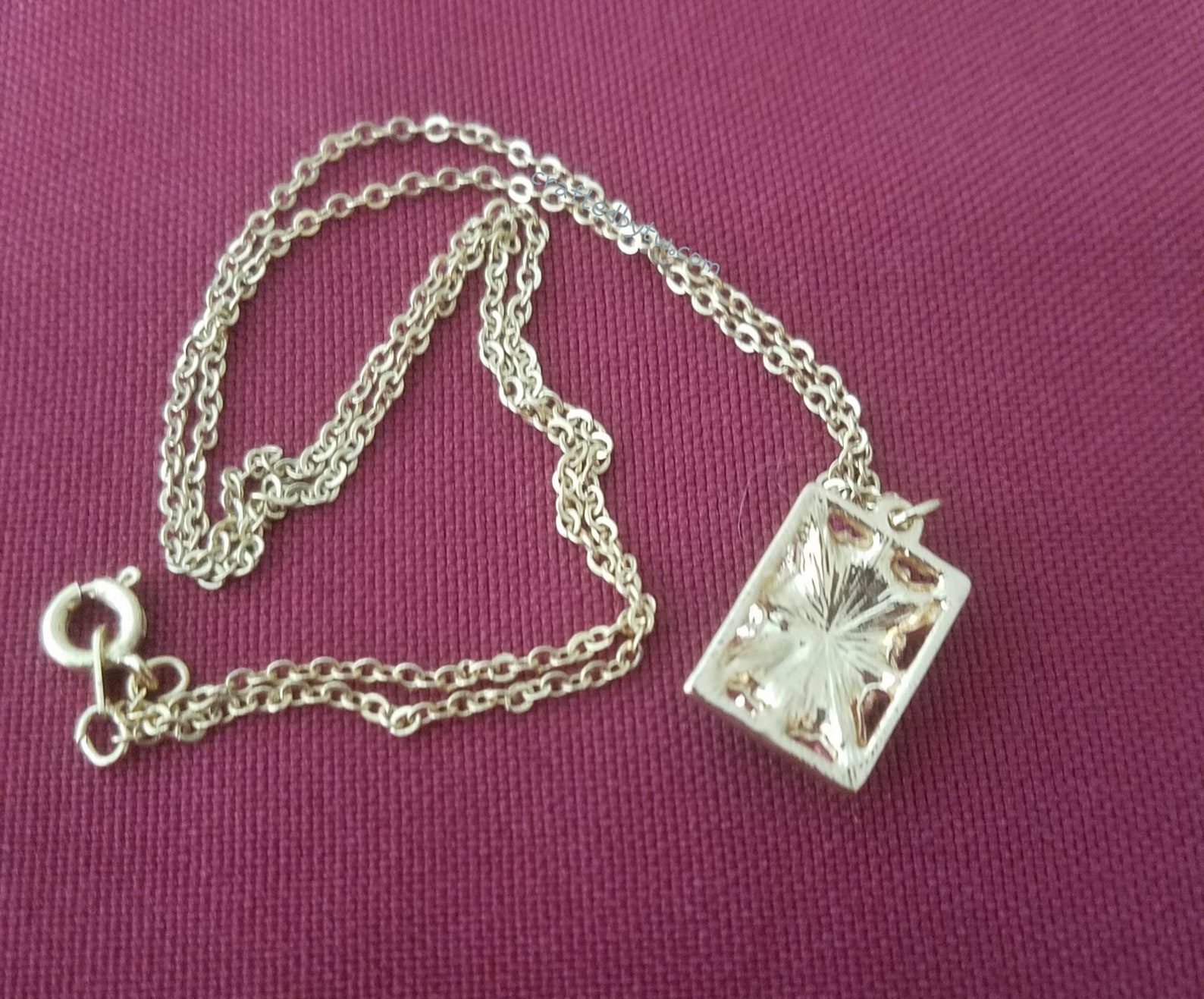 Pretty Gold Colored Chain Necklace With Rhinestone Pendant - Etsy