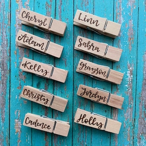 Custom Wood Burned Clothespin, Custom Clothespins, Custom Name Tags ...