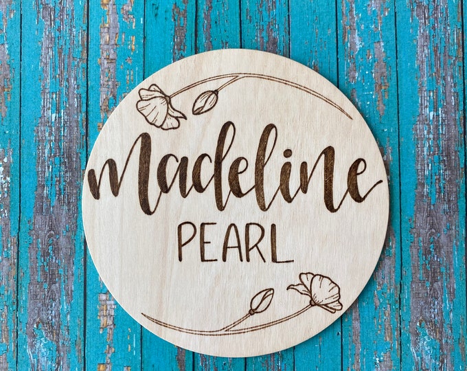 Personalized Woodland Newborn Birth Stats Sign, Birth Announcement Sign ...