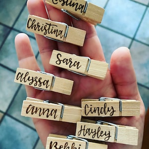 Custom Wood Burned Clothespin, Custom Clothespins, Custom Name Tags ...