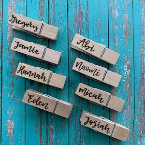Custom Wood Burned Clothespin, Custom Clothespins, Custom Name Tags ...