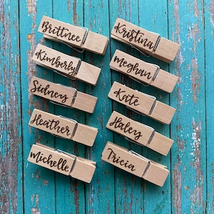 Custom Wood Burned Clothespin, Custom Clothespins, Custom Name Tags ...
