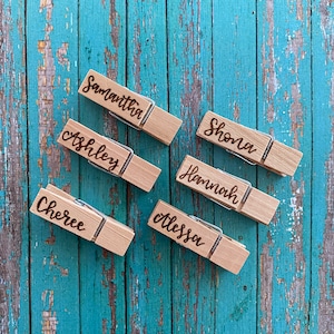 Custom Wood Burned Clothespin, Custom Clothespins, Custom Name Tags ...