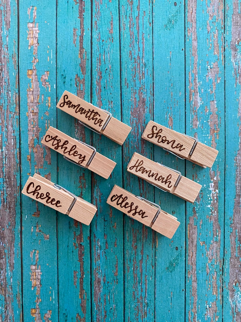 Custom Wood Burned Clothespin, Custom Clothespins, Custom Name Tags ...