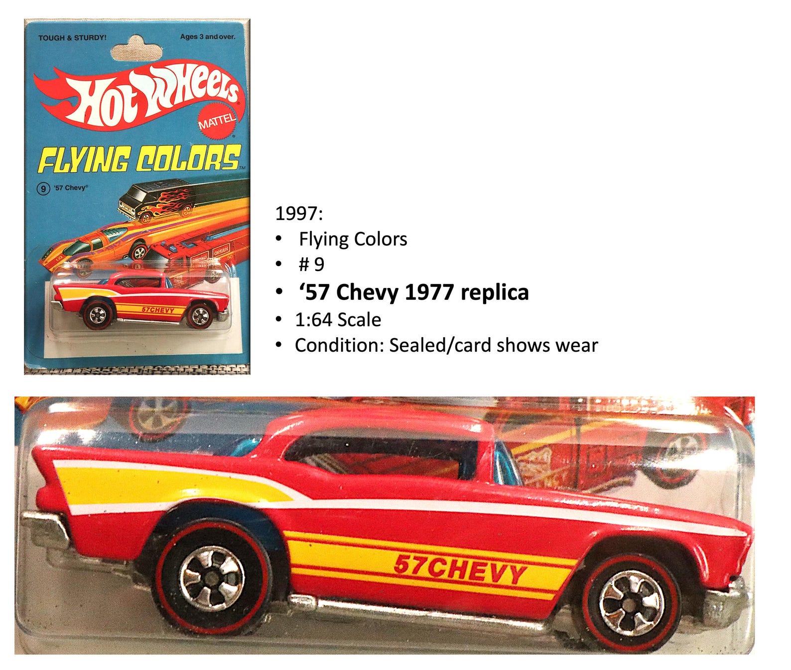 Hot Wheels - 57 Chevy Redline "flying Colors" /mad Props/kool Kombi - Etsy