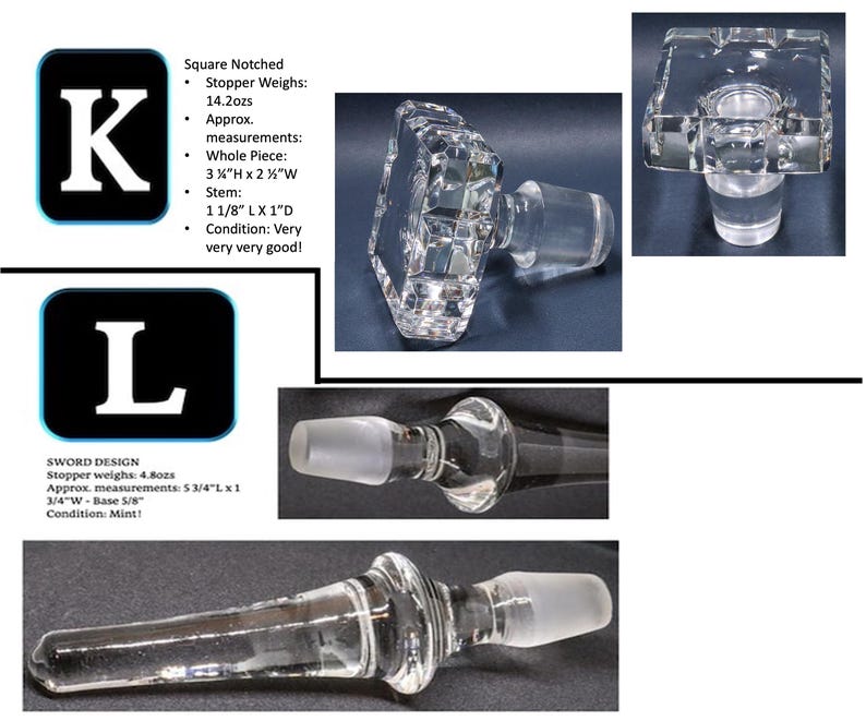 Crystal Glass Bottle Stoppers for Decanters - Etsy