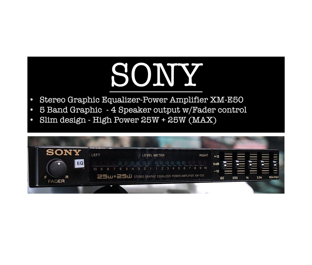 Vintage Sony XM-E50 Stereo Graphic Equalizer Power Amplifier/ Audio Car ...