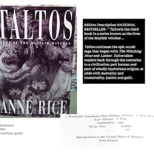 Anne Rice Hardcover Books - Etsy